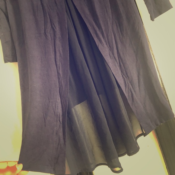 Tops | Navy Blue Flare Back Shirt | Poshmark